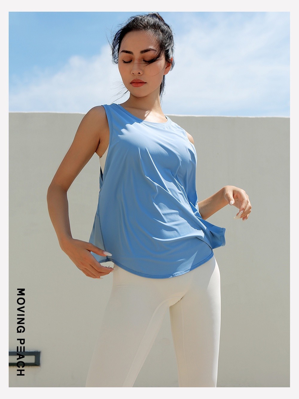 MOVING PEACH Tank top fitness top yoga vest women sleeveless tank top ...