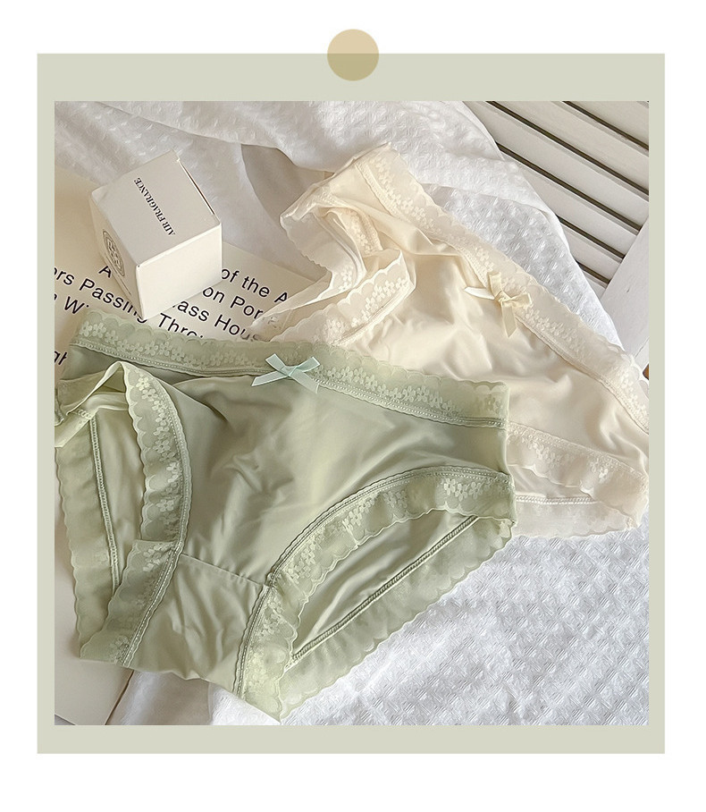 Ecmln Ultra Thin Womens Ice Silk Seamless Panties Lace Invisible