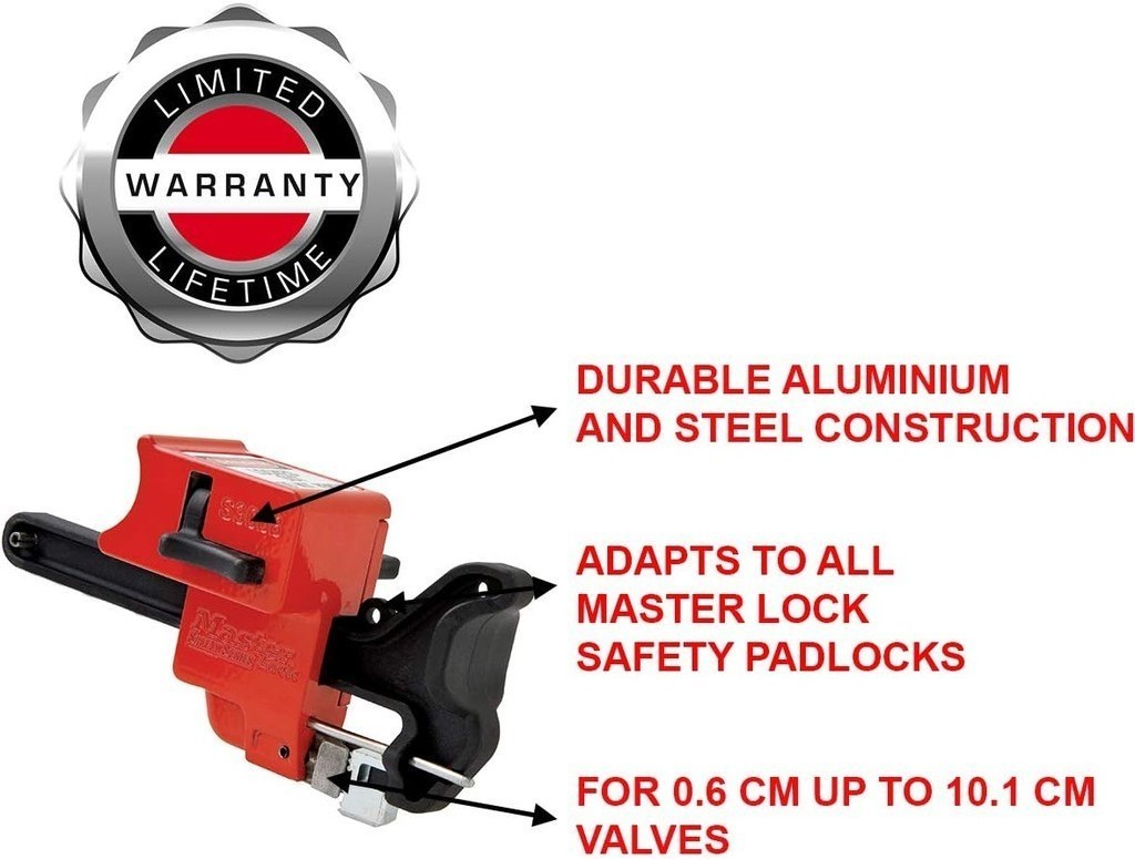 Master Lock S3068 Valve Lockout Seal Tight Handle-On Ball Valve Lockout ...