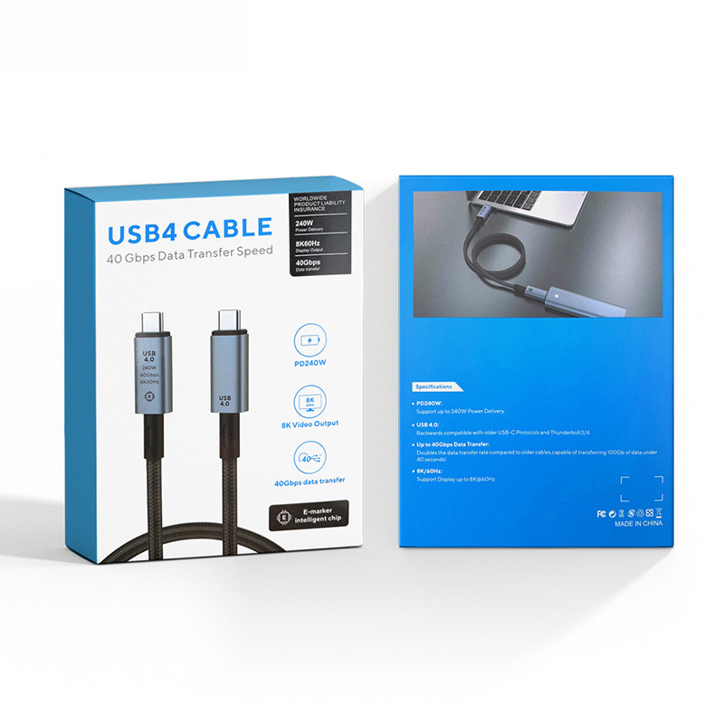 USB 4 Cable 【sg Ready Stock】Type C To Type C 40Gbps Data Transfer 240W ...