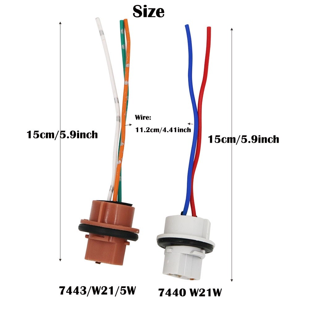 1x car led socket T20 7440 w21w 7443 w21/5w LED bulb holder LED adapter ...