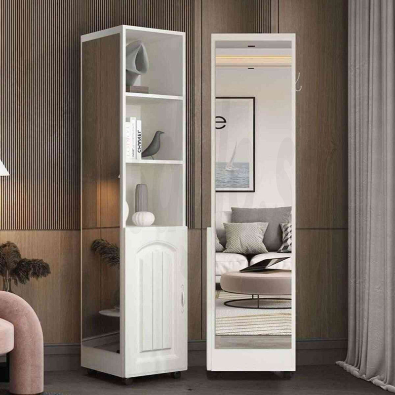 Dressing Mirror Fitting Mirror Household Mobile Storage Cabinet Living ...
