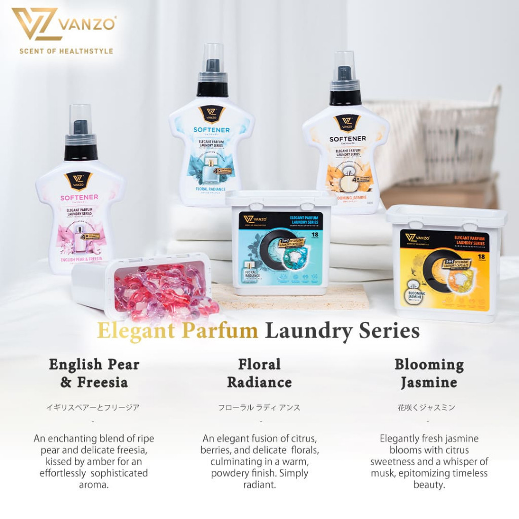 VANZO Elegant Parfum Laundry Series Fabric Softeners Floral Radiance ...