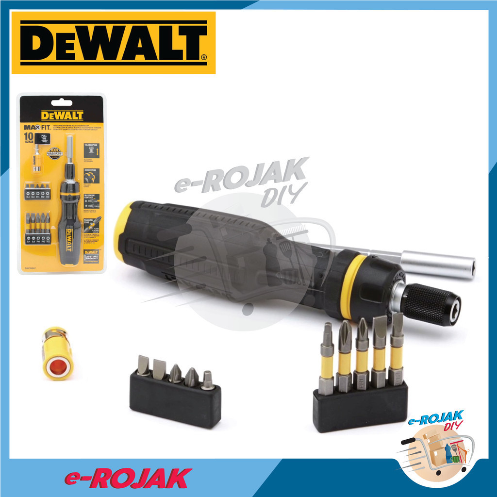 Dewalt MAX FIT Telescoping Multi-bit Ratcheting Screwdriver 伸缩式多位棘轮螺丝刀/Pemutar skru | Shopee ...