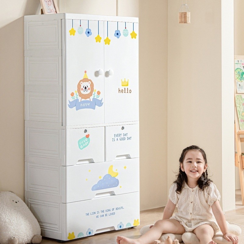Extra thick baby wardrobe plastic simple baby storage cabinet children ...