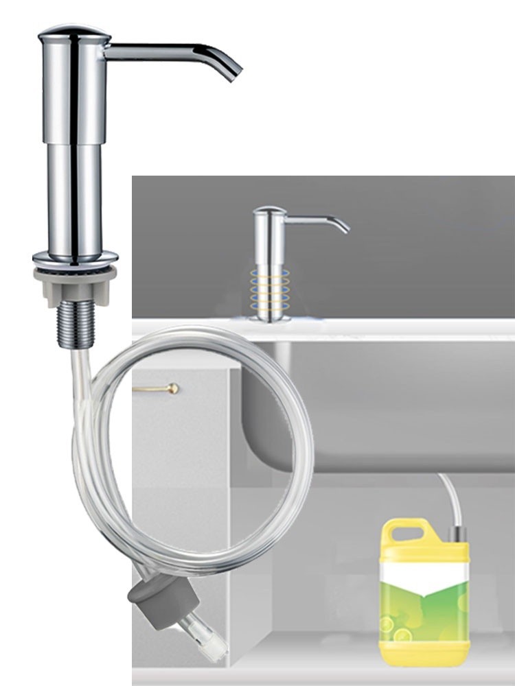 Kitchen Sink Soap Dispenser Large Flow with ABS Pump Head Hand Press ...