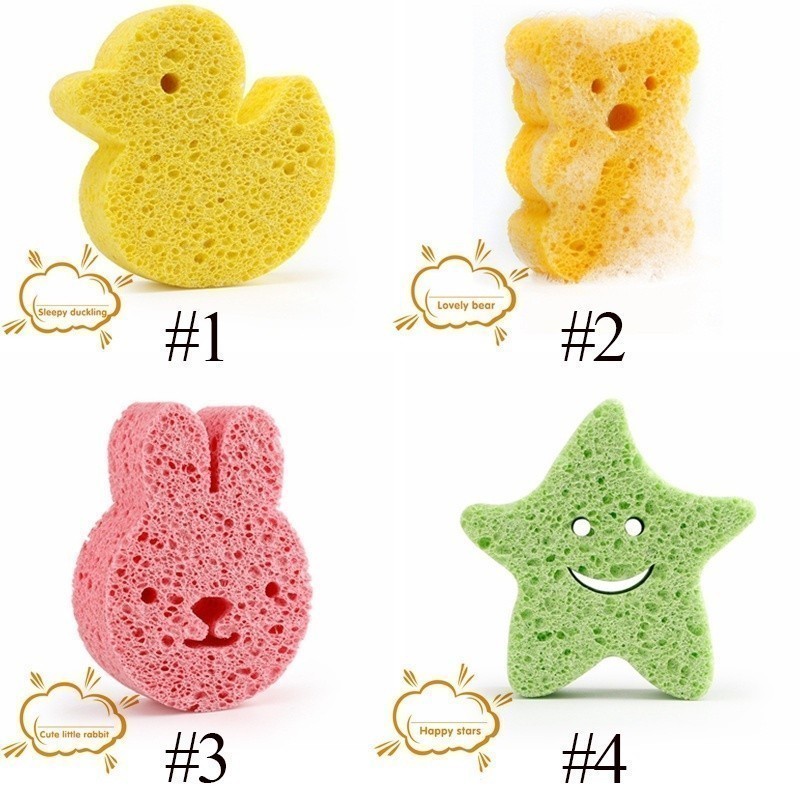 Sponge Animal Shape Sponge Baby Bath Brush Bath Spa Sponge Clean Scrub ...
