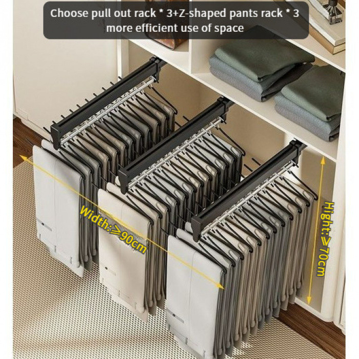 🔥 clothes rack pull out rack retractable hanger rack wardrobe organizer ...