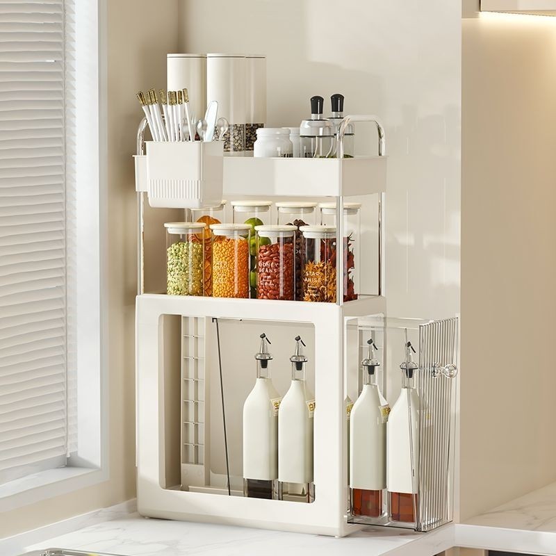 Kitchen Narrow Cabinet Storage Rack Pull Out Condiment Storage Cabinet ...