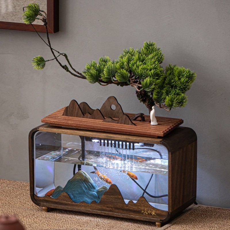 Self Circulating Fish Tank New Chinese Aquarium Mortise And Tenon ...