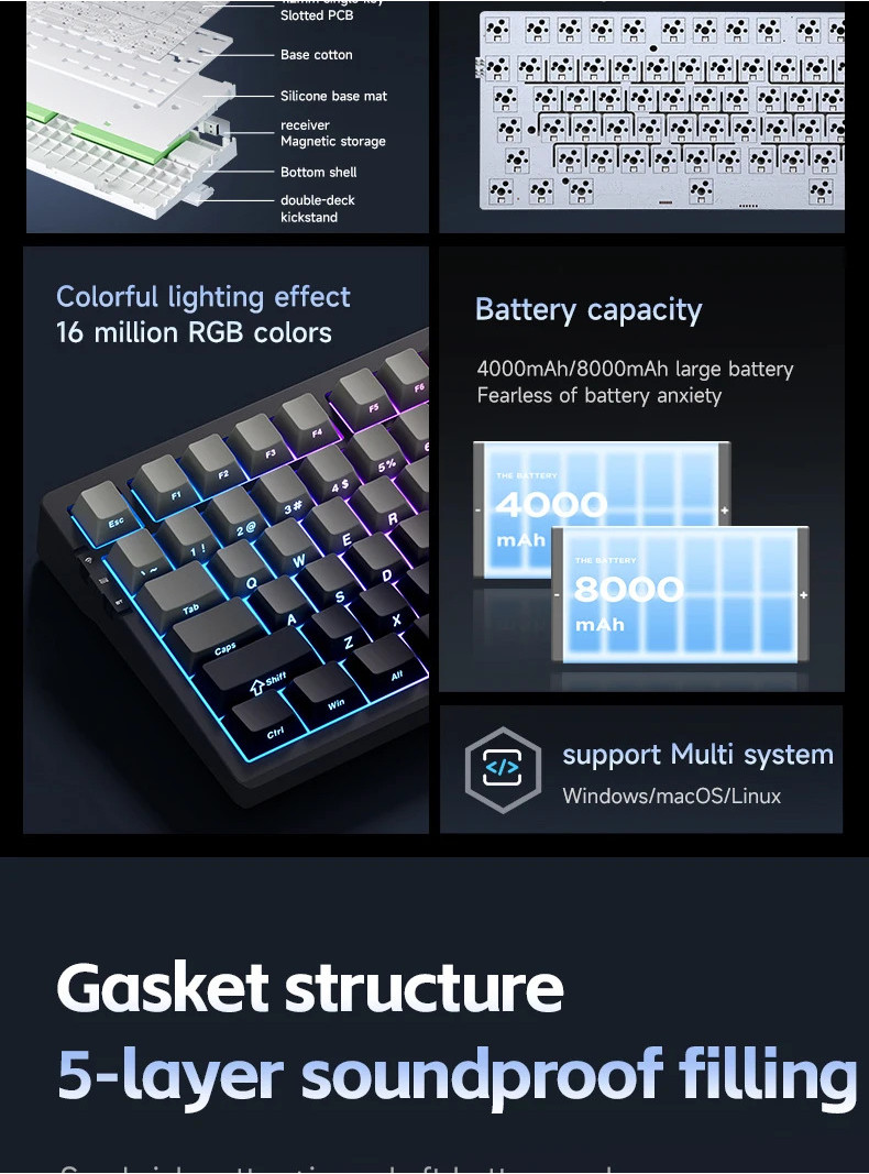 Mchose G75 / G75 PRO 2.4G Wireless/Bluetooth/Wired Gaming Mechanical ...