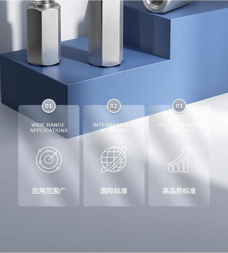 [Qn] M5/m6/m8/m10 Stainless Steel Single-Headed Bolt Hexagonal Pillar ...