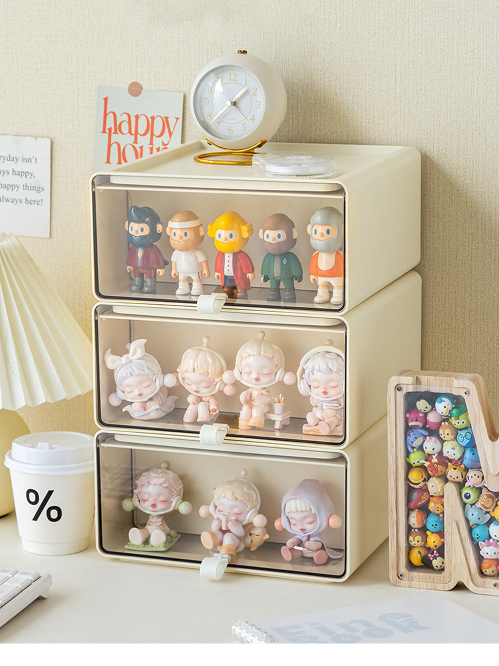 【2/3/4Pcs】2 IN 1 Desk Drawer Organiser Storage Box & POP MART Acrylic ...