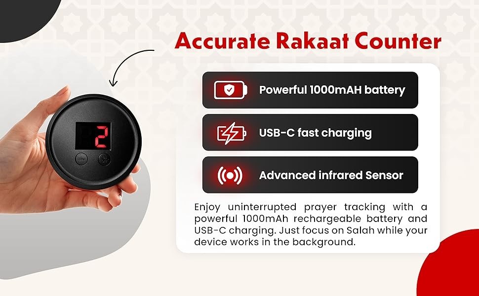 Smart Rakaat Counter with Sensor Islamic Digital Prayer Tracker ...