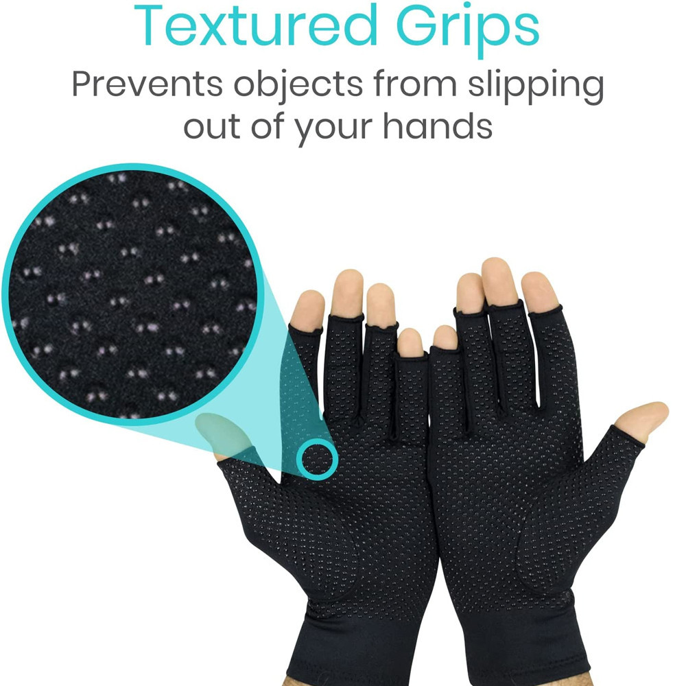 1Pair Arthritis Magnetic Compression Gloves Unisex Open-Finger Therapy ...