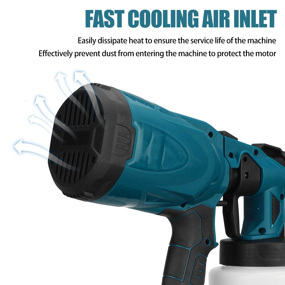 1500W Cordless Electric Spray Guns with 3Nozzle Flow Control Airbrush ...