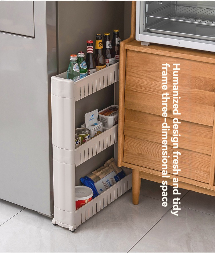 Mobile Narrow Gap Storage Shelf With Wheels Office Bathroom Kitchen ...