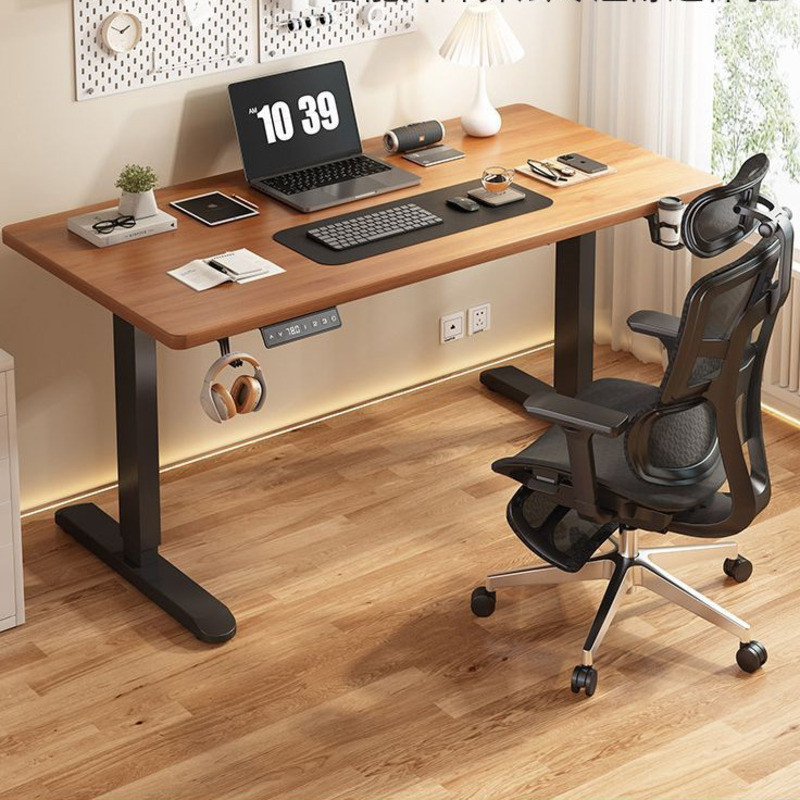 Solid Wood Electric Height Adjustable Ergonomic Desk 100cm Computer ...