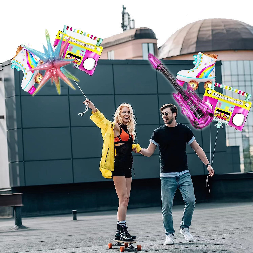 6 Pieces Roller Skate Balloon Musical Instrument Balloon 22 Inch ...