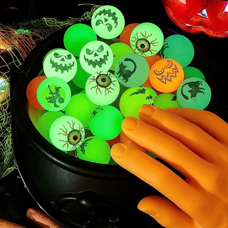 5/20PCS Halloween Glow in The Dark Eyeball Toys - Kids Gift Elastic ...