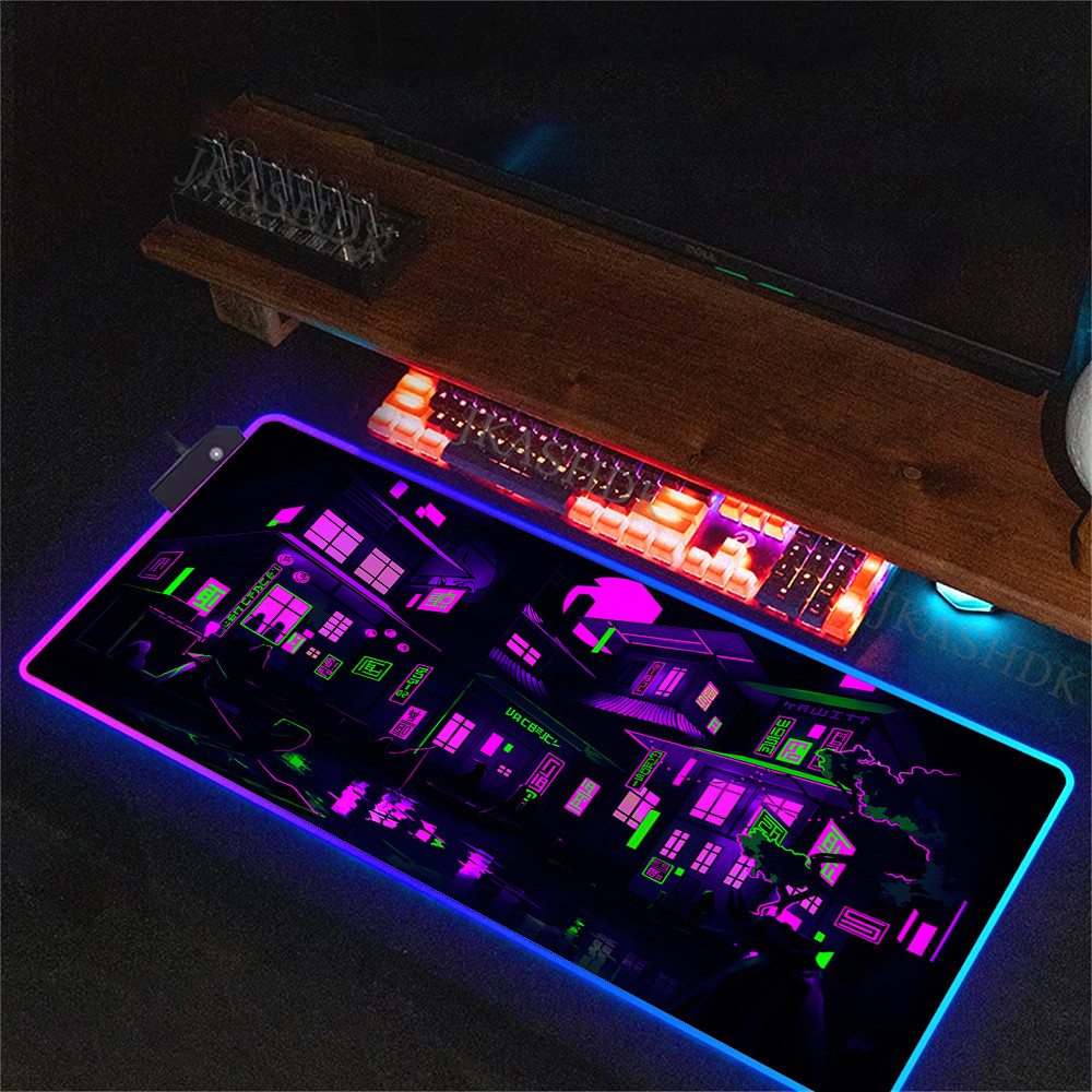 Large LED Desk Mat XXL Computer RGB Mousepad Personalized 90x40cm ...