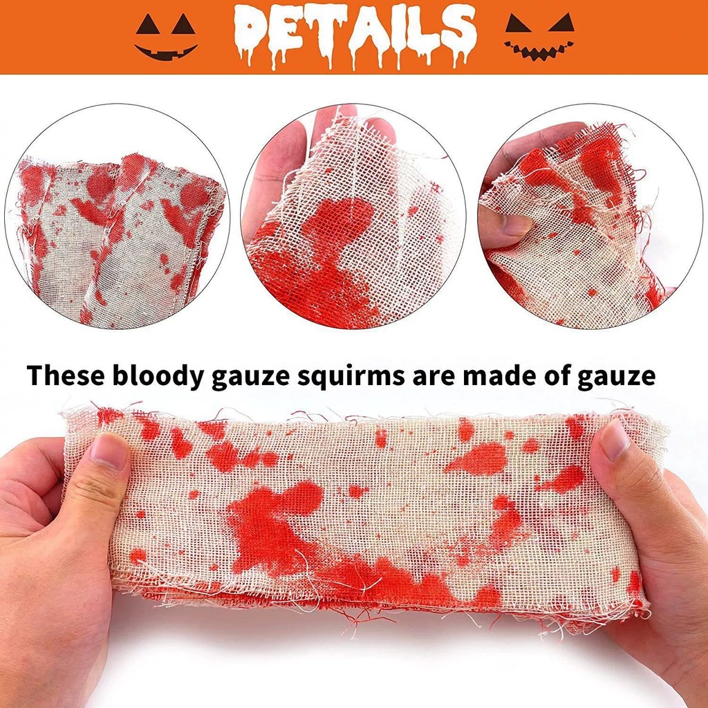 1/5/10 M Halloween Bloody Gauze Roll Fake Blood Bandage Wrap ...