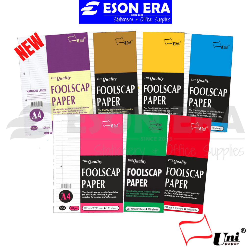 Uni Foolscap Paper A4 60gsm / 70gsm / 80gsm / 100gsm Exam Sheets Kertas ...
