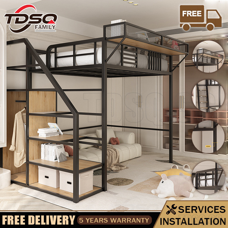 TDSQ Iron Loft Bed Loft Apartment Duplex Upper Bunk Multifunctional ...