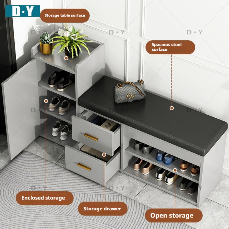 DXY Changing Stool With Seat Wood Doorway Bench Living Room Shoe Rack ...