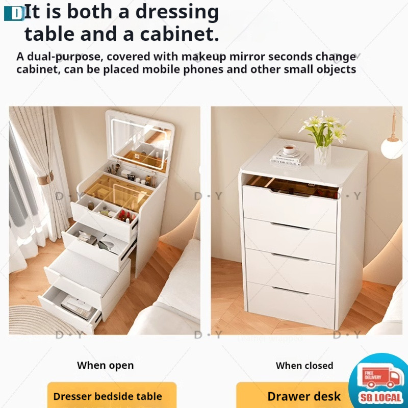 DXY Clamshell Folding Table Removable Vanity Small One-person Dressing ...