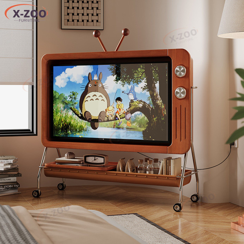 Solid Wood Retro Mobile Tv Console Cabinet Modern Simple Tv Console ...