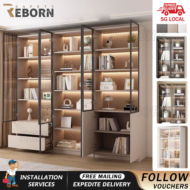 REB Display Cabinet Glass Door Combination Locker Living Room Floor ...