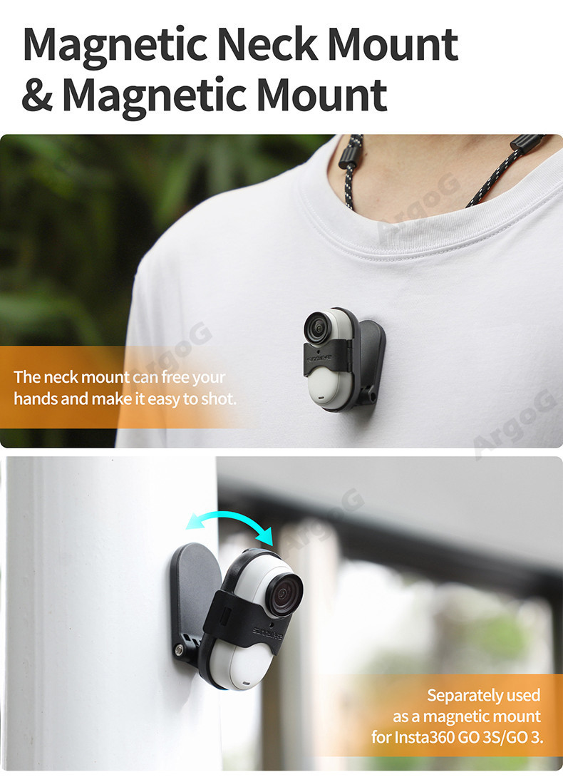 Sunnylife Magnetic Chest Mount with Neck Lanyard for Insta360 GO 3S ...