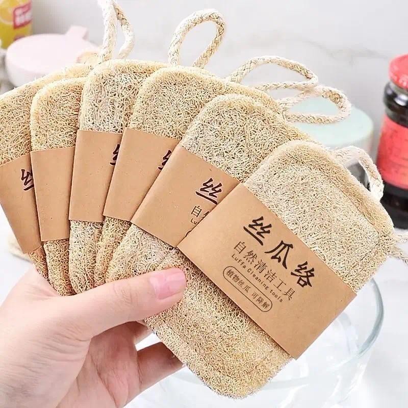 Natural Luffa Dish Washing Cloth Sponge Loofah Scrub Pad Dish Pot Easy ...