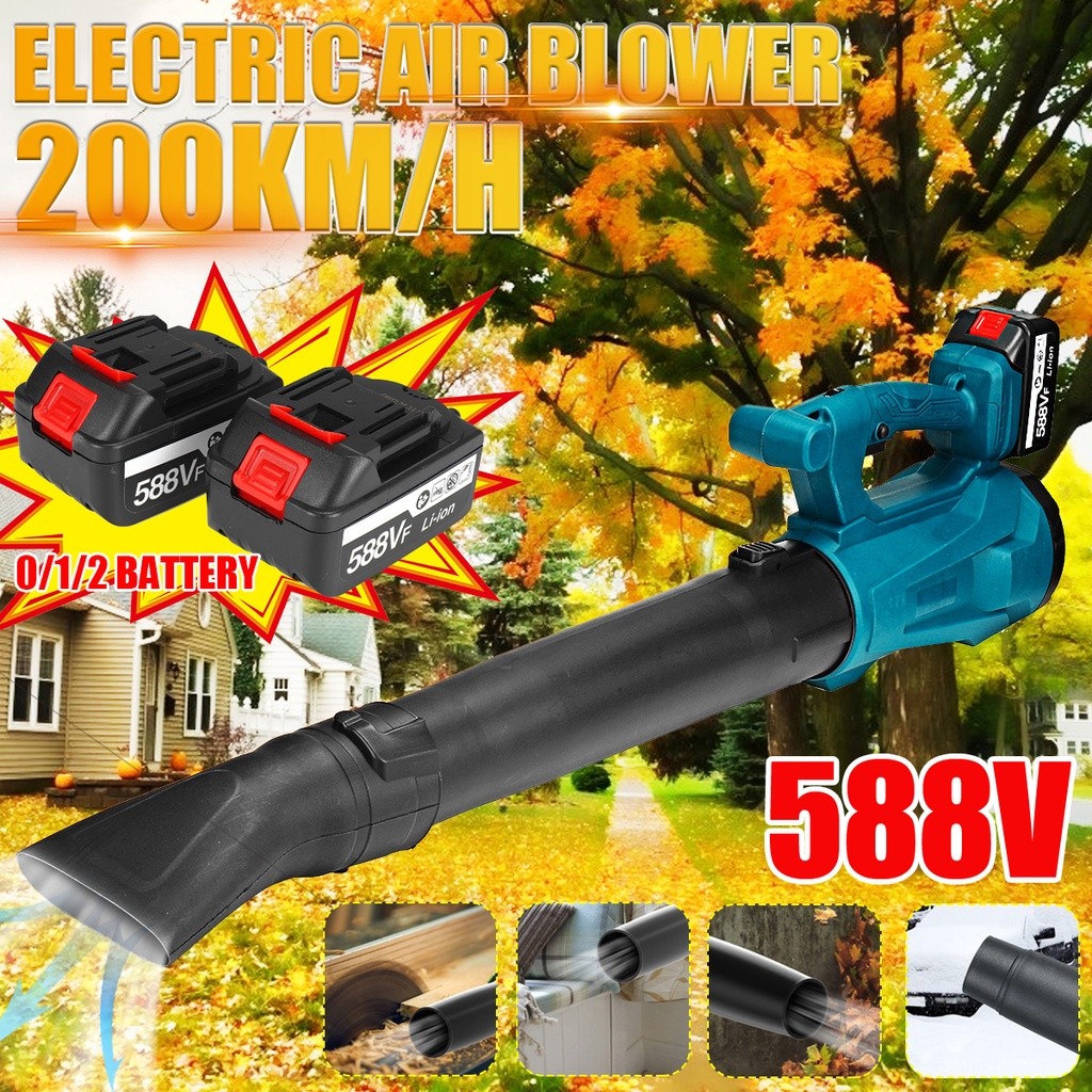 Blue 30000RPM Cordless Electric Air Blower Handheld Leaf Blower Dust ...