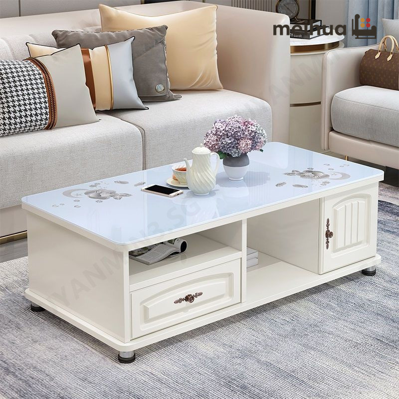 meihua01.sg Round Corner Coffee Table Living Room Tea Table Simple ...