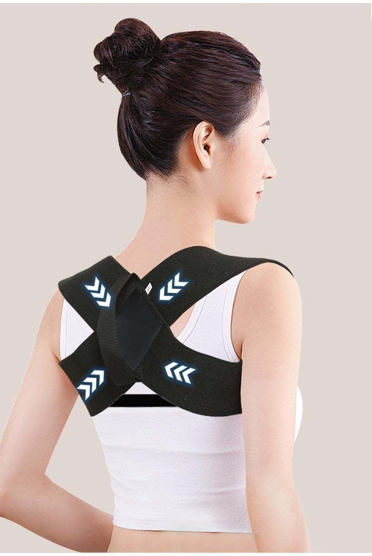 Unisex Sports Open X-Strap Shoulders Straight Back Support Posture ...