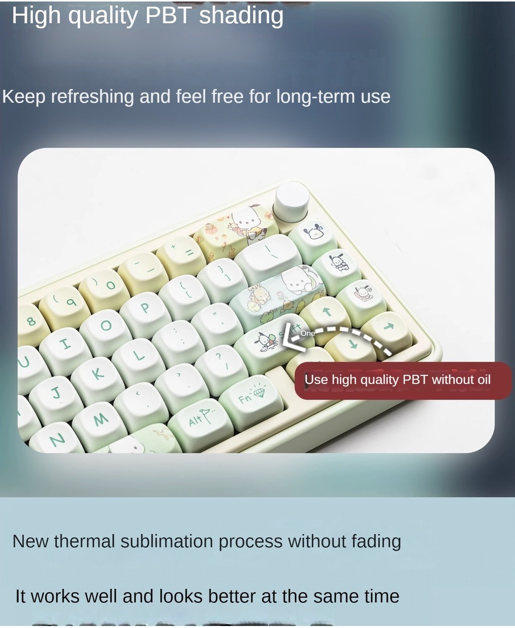 PBT keycaps Pacha dog Meow Meow cute cat Sanrio cute MOA height block ...