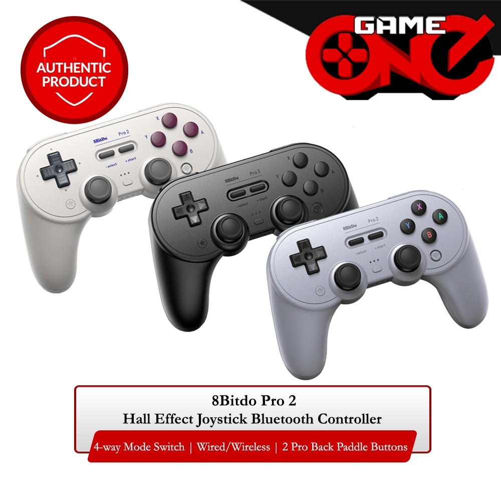 8Bitdo Pro 2 Hall Effect Joystick Bluetooth Controller for Switch, PC ...