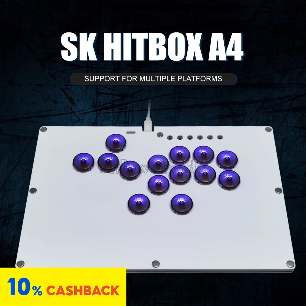 Hitbox Arcade Fighting LED Hot-swap Encoder Leverless Controller Xinput/Dinput Mini All Buttons ...