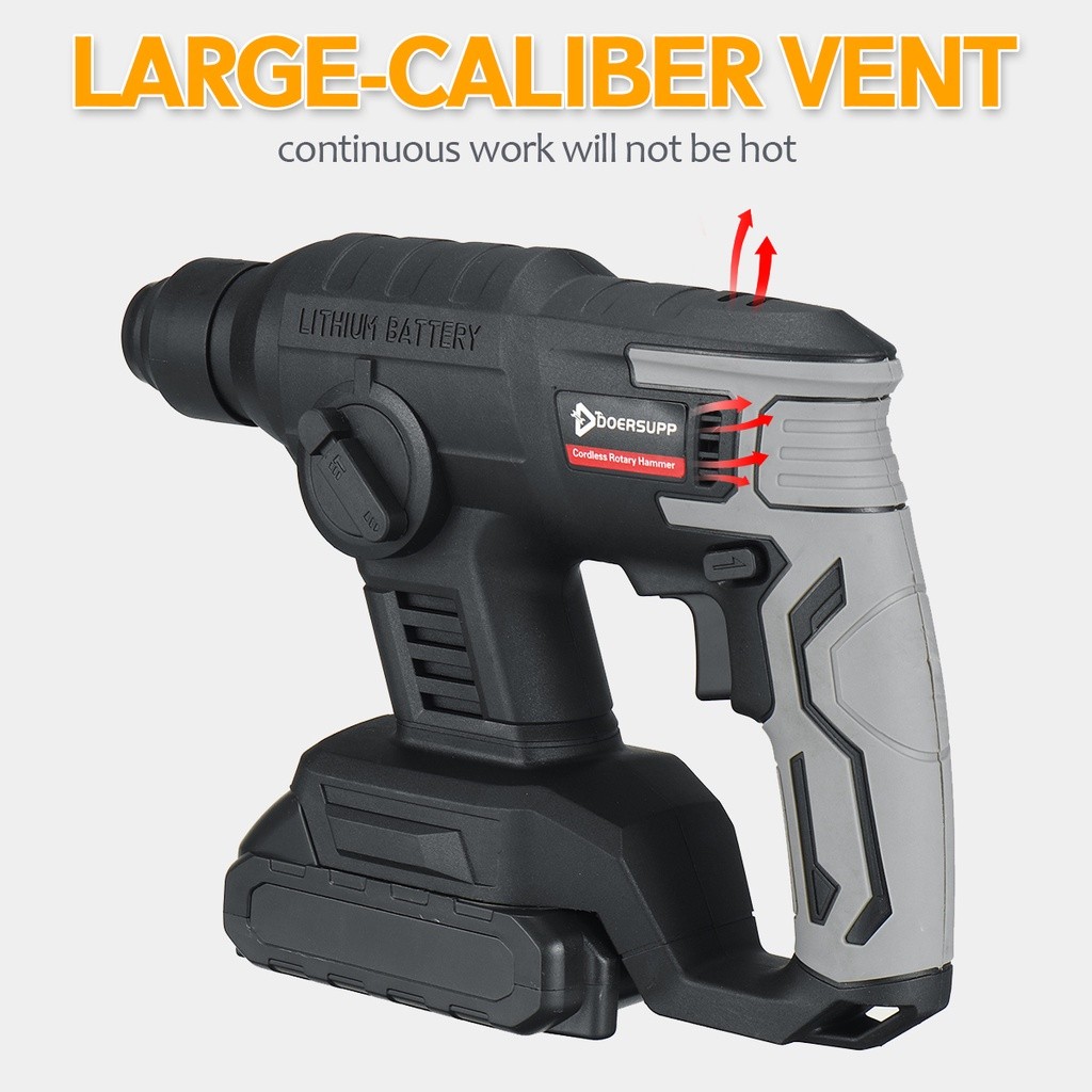 7500mAh Electric Rotary Hammer Cordless Rechargeable Multifunction ...