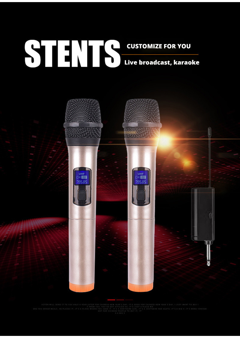 Professional UHF Handheld Microphone Rechargeable Wireless Mic Work ...