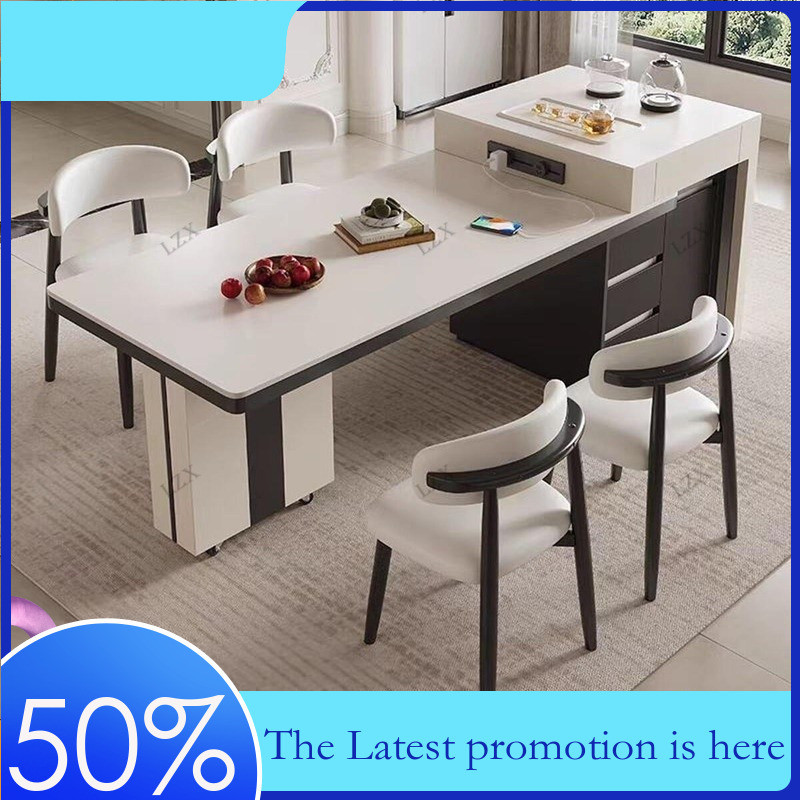 Dining Kitchen Island Extendable Tables And Chairs Set Light ...