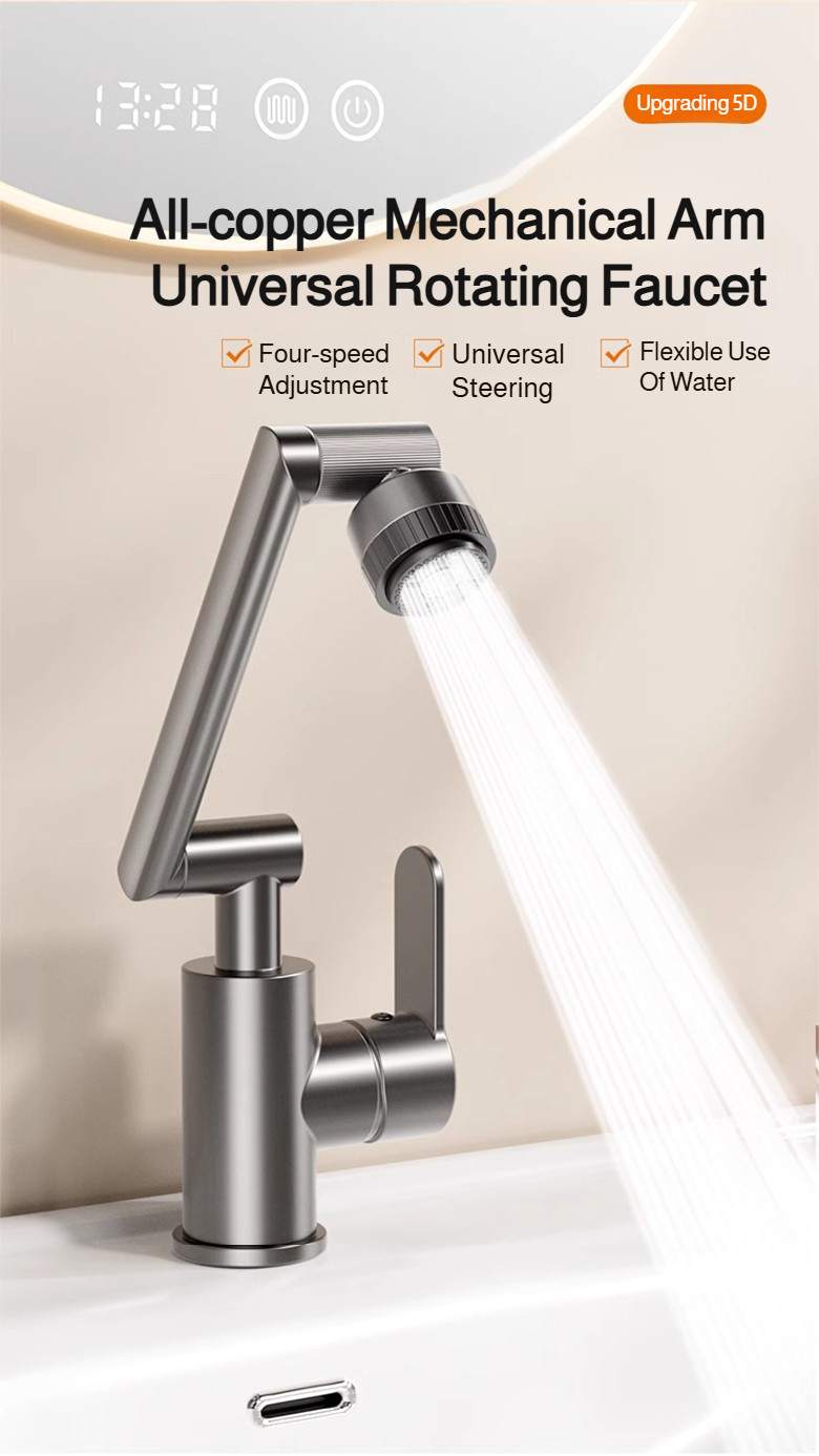 Mechanical arm Basin faucet Robotic arm faucet Say goodbye to bending ...