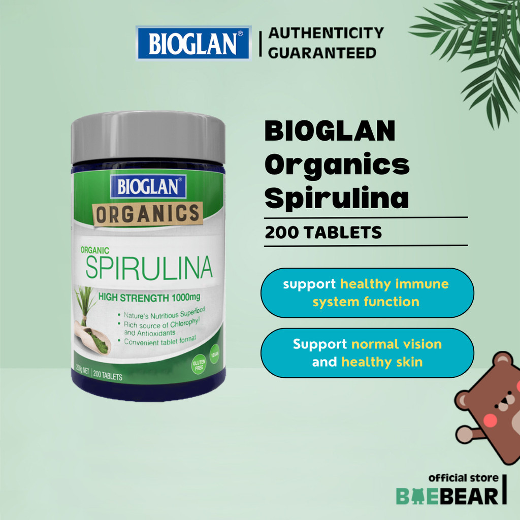 BIOGLAN Organics Spirulina 200 Tablets 1000mg Superfoods [BaeBear.sg ...