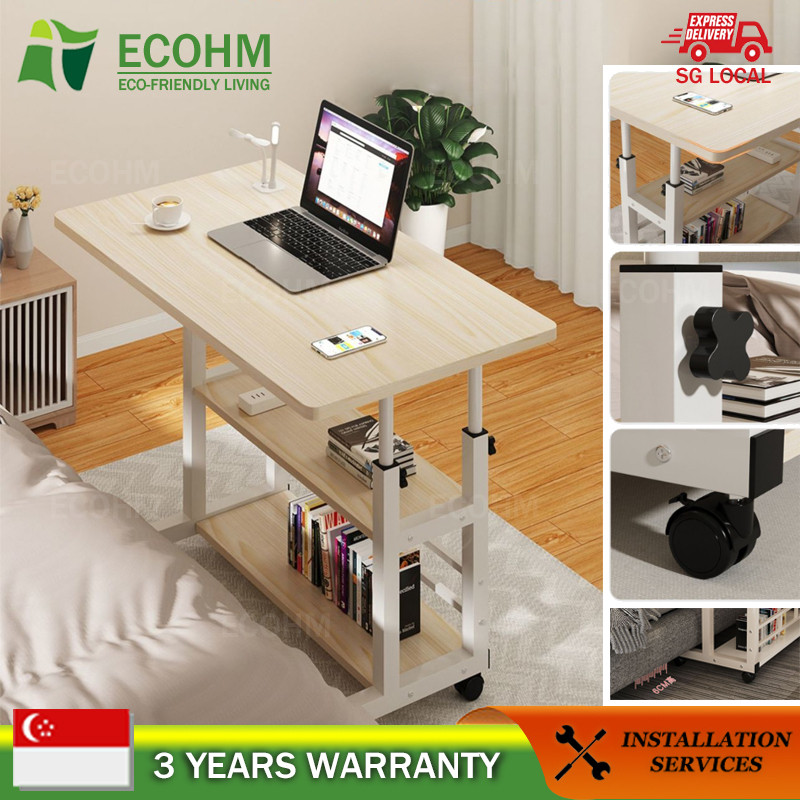 ECOHM Movable Bedside desk Computer Laptop Table Sofa with Wheels Side ...