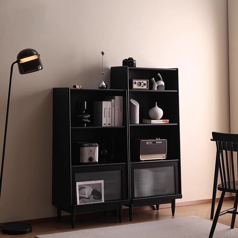 Solid Wood Bookshelf Cabinet Living Room Book Shelf Simple Storage ...