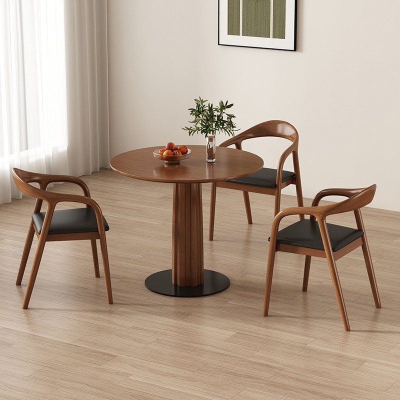 Household Circular Dining Table Full Solid Wood Small Round Table ...