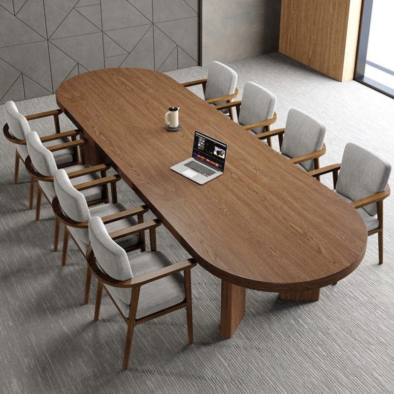 Solid Wood Conference Table Simple Modern Office Desk Conference Room ...