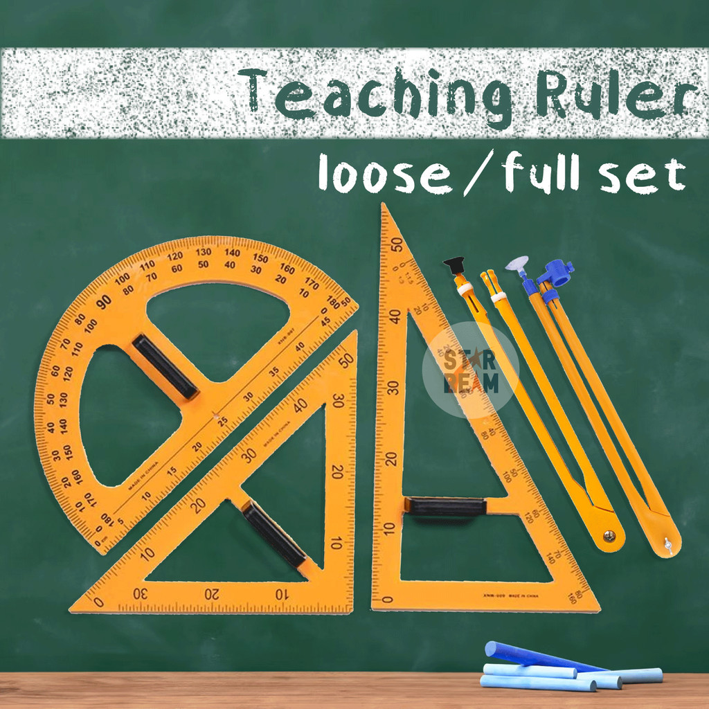 Large Geometry Set/Big Teaching Ruler | Jangka Lukis / Protractor Besar ...
